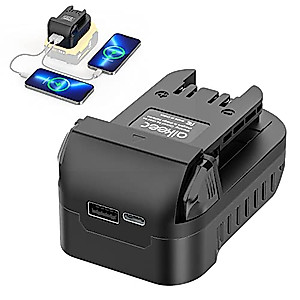 Battery Adapter for Dewalt to for Miwaulkee Battery, Battery Converters with USB/Type-C Charger Port, Convert for DeWalt 18V/20V Max Battery to for Milwaukee 18V Battery Cordless Power Tools Usage