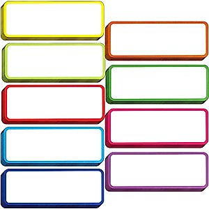 81 Pieces Magnetic Dry Erase Labels Reusable Name Tag Label Flexible Magnetic Label Stickers for Whiteboards Refrigerator and Crafts (9 Colors)