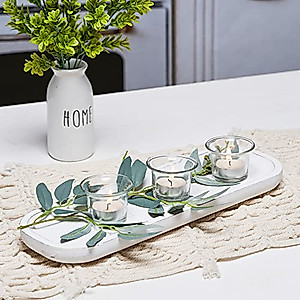 GENMOUS & CO. S/3 Wooden Dough Bowls For Farmhouse Centerpiece Table Decorations, Hand Carved Rustic Rectangular Wooden Serving Platters For Home Decor, Party Display or Serving Trays(Large)