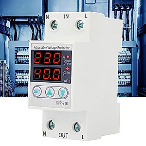 Fafeicy Intelligent Single Phase Adjustable Over Voltage Under Voltage Current Protector Current Protective Device 230VAC(40A)