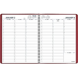 AT-A-GLANCE 2023 Weekly Planner, Quarter-Hourly Appointment Book, 8-1/4" x 11", Large, Fashion Color, Red (7094013)
