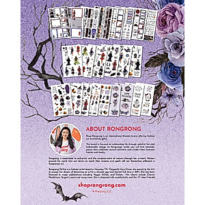 Rongrong Halloween Theme Sticker Book for Planners, Calendars, Journals and Projects – Premium Quality Hand Drawn Perfect for Adding Hocus Pocus to your schedule – Scrapbook Accessories – 24 Sheets