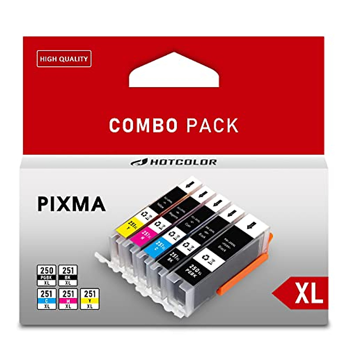 5pcs for Canon PGI 250 CLI 251 Ink Cartridge for Canon PIXMA MG5420 MG5422 MG5520 MG5522 MG6420 IP7220 MX722 MX922 IX6820 Printer