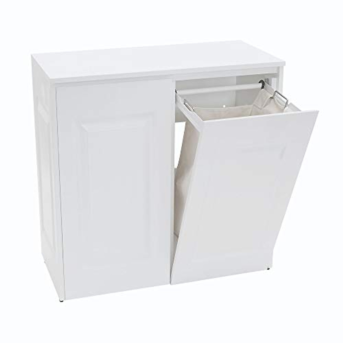 Household Essentials White Metal Cabinet Hamper
