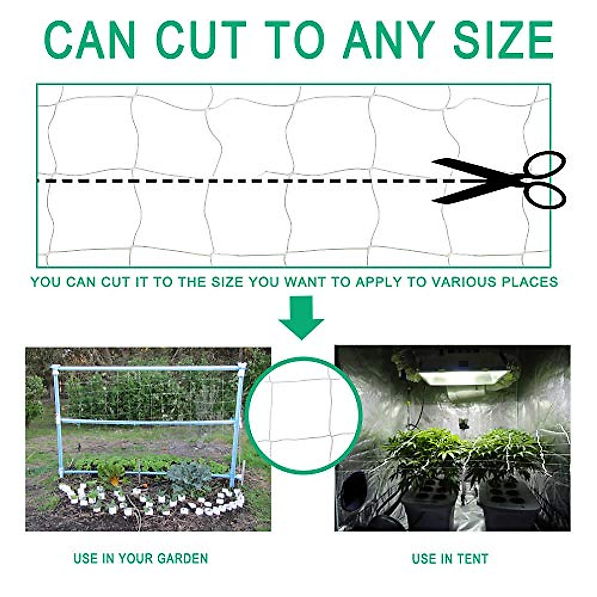 Heavy Duty Trellis Netting Roll - 59''x328' Plastic Plant Trellis Net for Climbing Plants