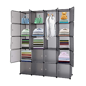 VINGLI Portable Storage Cubes-14 x14 Cube (30 Cubes)-More Stable (add Metal Panel) Cube Shelves, Modular Bookshelf Units, Clothes Cube Storage Shelves, Room Organizer for Cubby Cube