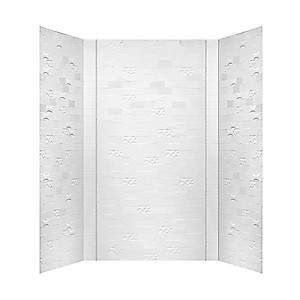 From Plain To Beautiful In Hours 133-VERSA-KIT Versa Tile Tub and Shower Wall Panels Surround, Gloss White, 96 Square Feet