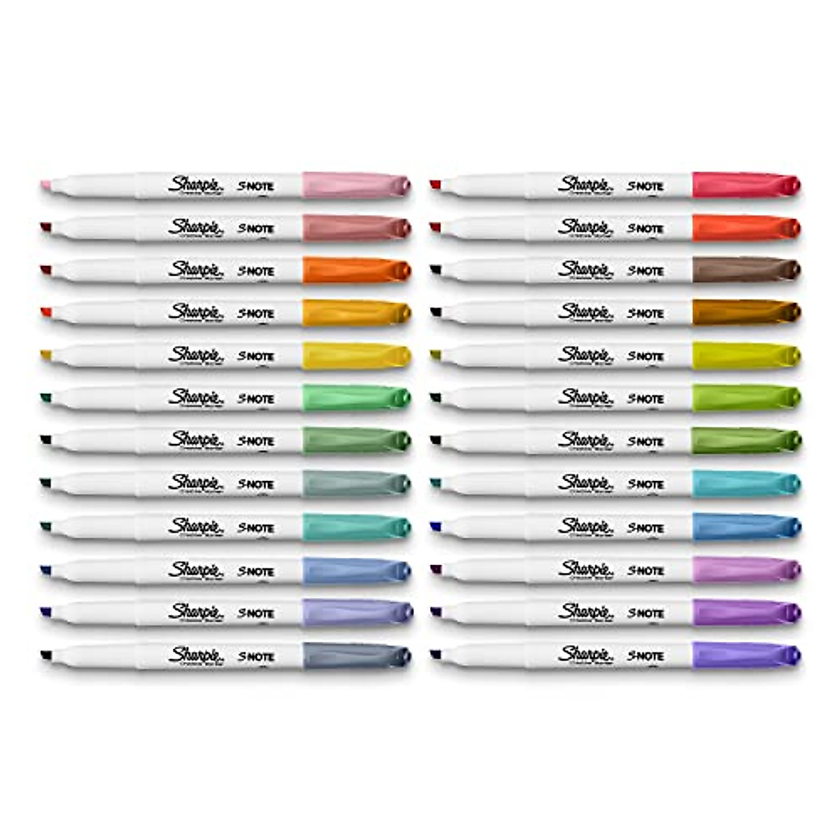 SHARPIE S-Note Creative Markers, Highlighters, Assorted Colors, Chisel Tip, 24 Count