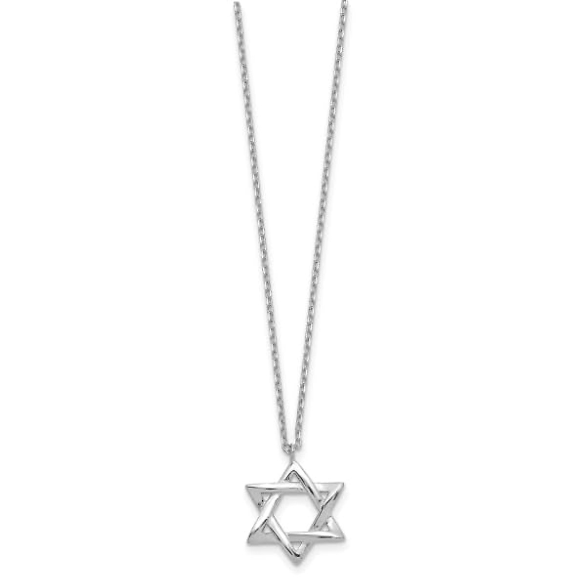 IceCarats 925 Sterling Silver Star of David Jewish Magen Necklace 16.5 inch Chain