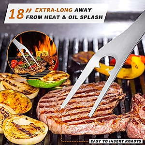 POLIGO 5PCS BBQ Grill Accessories for Outdoor Grill Set Stainless Steel Camping BBQ Tools Grilling Tools Set for Father's Day Birthday Presents, Grill Utensils Set Ideal Grilling Gifts for Men Dad
