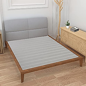 Greaton, 0.75-Inch Standard Wooden Bunkie Board/Slats with Cover, Enhance Mattress Support, Full, Grey