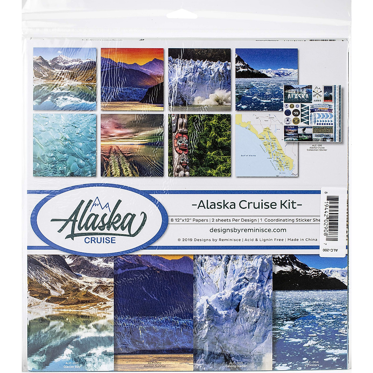 Reminisce Alaska Cruise Scrapbook Collection Kit, Multi Color Palette 12x12 inches