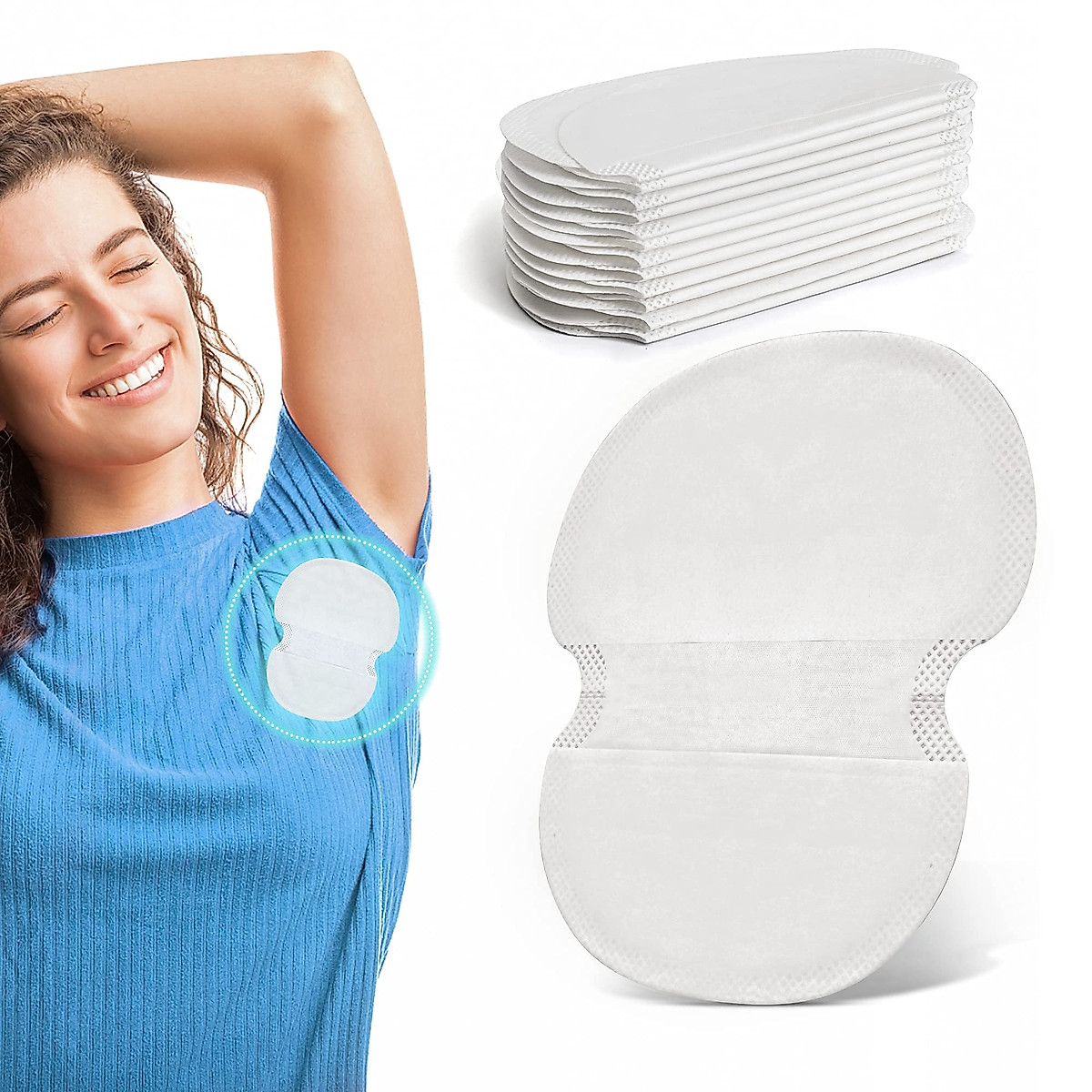 Underarm Sweat Pads,Aoeoun Armpit Sweat Pads for Women and Men [100 Packs],Premium Sweat Shield Fight Hyperhidrosis,Disposable Underarm Pads for Sweating Women,Comfortable Unflavored, Non Visible