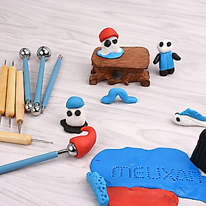 Meuxan 10 Piece Dotting Tools Ball Styluses for Rock Painting, Pottery Clay Modeling Embossing Art