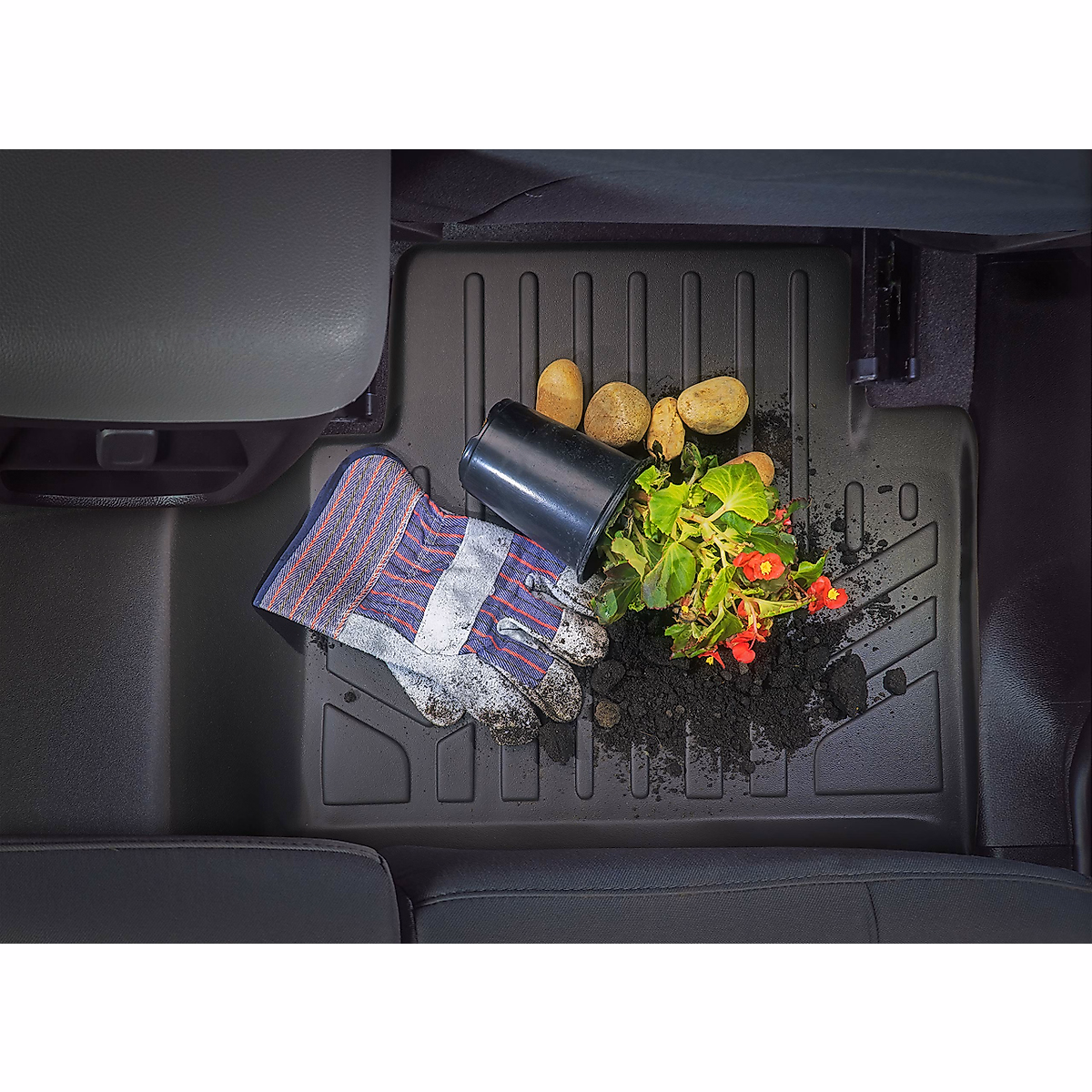 MAXLINER Cargo Trunk Liner Floor Mat Behind 2nd Row Black Compatible with 03-17 Ford Expedition/Lincoln Navigator (No EL or L Models)