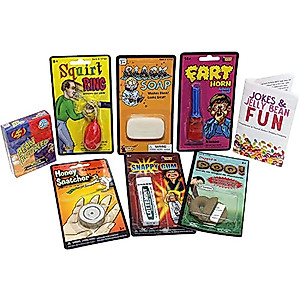 Twisted Anchor Trading Company Practical Joke Gifts 7 Pc Stocking Stuffers for Kids w Joke Jelly Beans, Gag Gifts, Jokes & Free Brochure