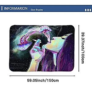 3x5 Ft Super Soft Indoor Modern Area Rug Rugs for Living Room Bedroom Trippy Smoke Cool Girl 60x39 Inch Rug