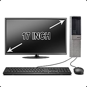 Dell Optiplex 980 Desktop PC Package, Intel Core i5 3.2 GHz, 4 GB-RAM, 250 GB HDD, Keyboard/Mouse, 17in LCD Monitor (Brands Vary), DVD, Windows 10 (Renewed)