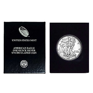 2001 - U.S. Silver Eagle in Plastic Air Tite in Magnet Close Black Gift Box - Gem Brilliant Uncirculated Dollar Uncirculated US Mint