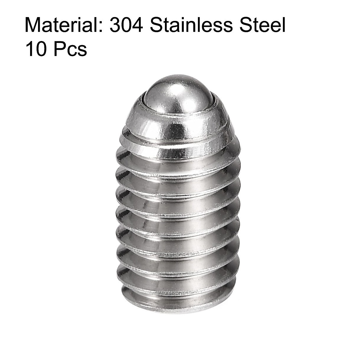 uxcell Ball Point Set Screws, M6 x 10mm 304 Stainless Steel Metric Spring Hex Socket Screw 10pcs