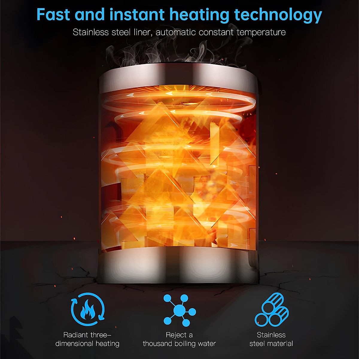 Water Dispenser, Top Loading Water Cooler for 1.2 to 5 Gallon, 3 Temperature Settings Room Temperature Water Cold Hot Water Dispenser, Bedside Water Dispenser for Home, Office, Dormitory Use