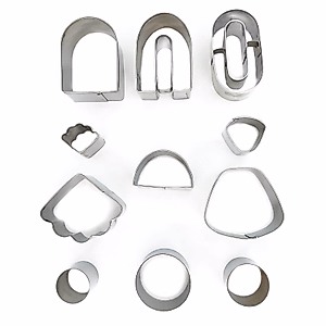11Pcs Polymer Clay Cutters, iButliv Classic Shapes Clay Earring Cutters Molds for Polymer Clay Jewelry Pendant Necklace Making, Minimalist Geometric Shape Cookie Cutters