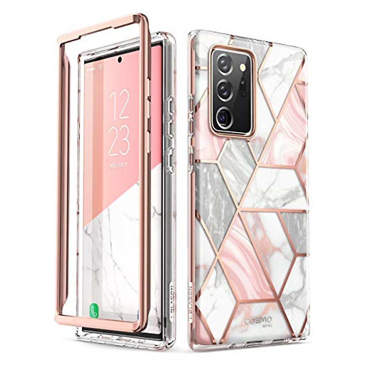 i-Blason Cosmo Series Case Designed for Galaxy Note 20 Ultra 5G (2020 Release), Protective Bumper Marble Design Without Built-in Screen Protector (Marble)