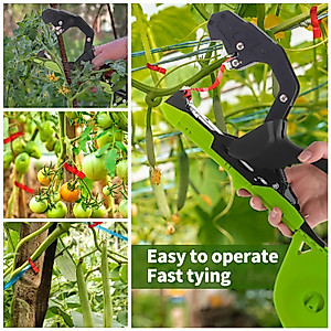 SWANSOFT Plant Tying Machine, Lightweight Plant Vine Tying Tape Machine Tool, Plant Tape Gun for Tomatoes, Grapes and Vegetable Garden, Come with 10000pcs Staples 10 Rolls Tape (Green)