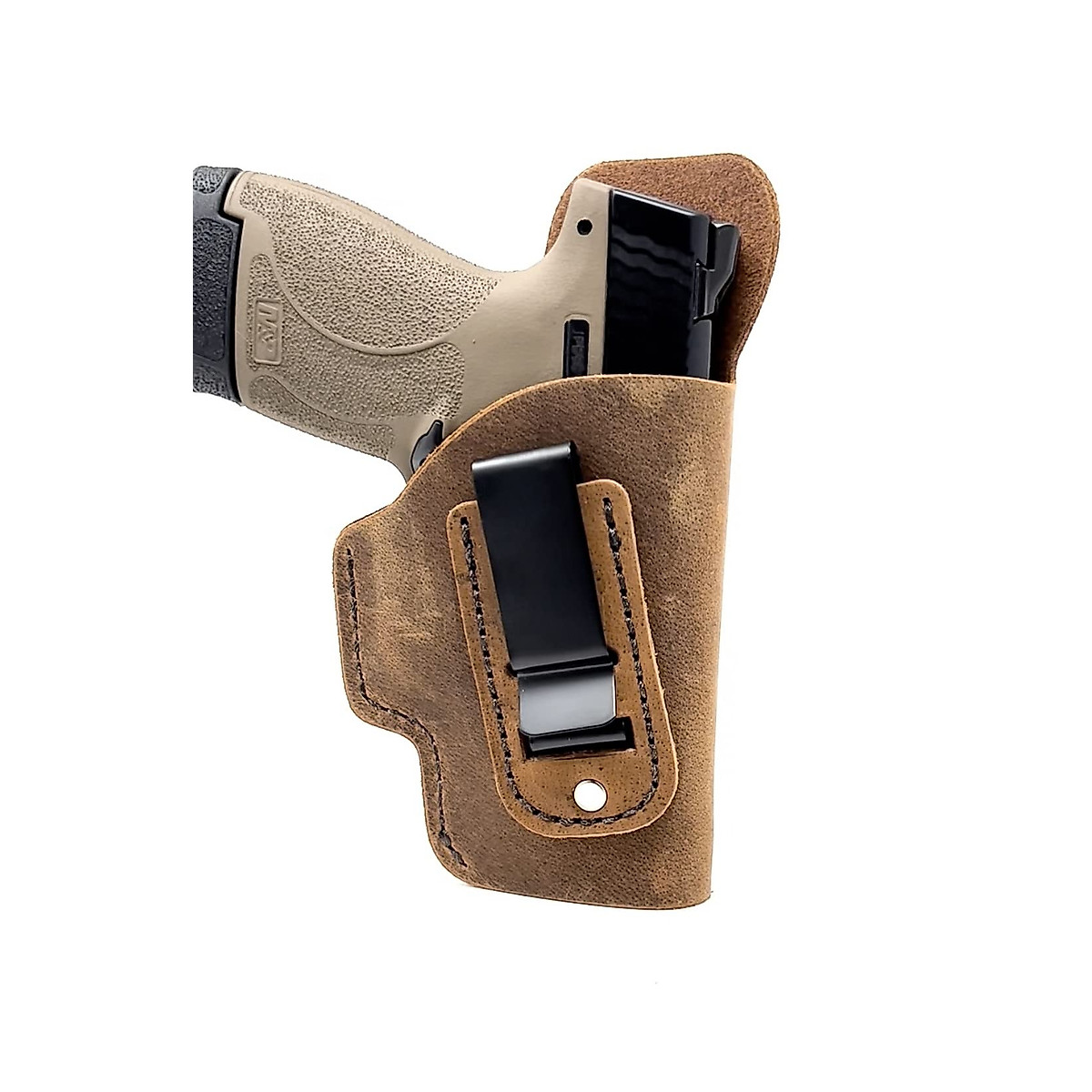Inside The Waistband Leather Holster - Made in USA Designed for Comfort - Water Buffalo Leather- Great for Concealed Carry (Springfield Armory Hellcat)