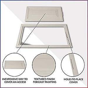 American Built Pro Access Panel, Home Improvement Access Panel for Drywall, Paintable Wall Access Door, White, Textured, 14"x26" ID Plumbing Access Panel, Electrical Access, No Hinges or Springs