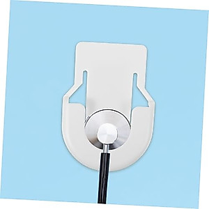 FELTECHELECTR Stethoscope Hanging Buckle Stethoscope Hook Buckle Stethoscope Holder for Doctor Stethoscope Buckle Stethoscope Holders Stethoscope Parts Reusable Stethoscope Holder White