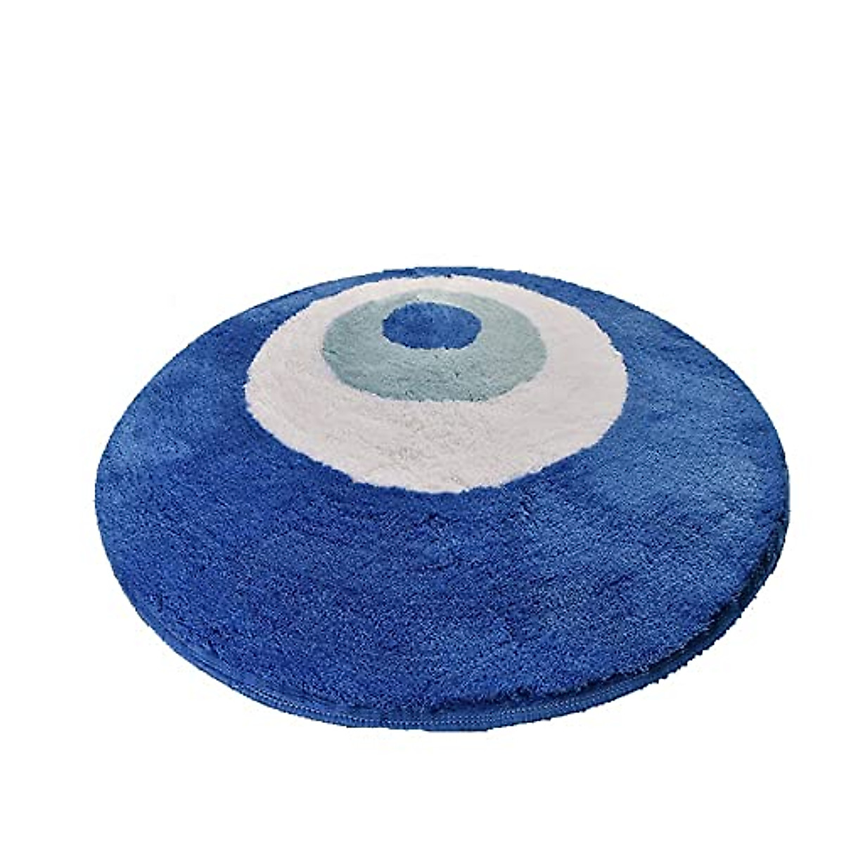 Evil Eye Fluffy Rug,Circle Area Rug, Aesthetic Rug for Bedroom,Handmade Tufted Rug, Nursery Room, Living Room, Bathroom Rug, Non Slip Washable Blue Rug (35" x 35", Blue)