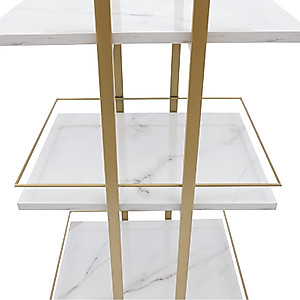 3 Tier Rolling Cart, Utility Manicure Trolley, Open Design Metal Storage Rolling Barber Cart for Kitchen, Living Room, Studio, Bedroom, Balcony, Universal Wheels with Lock