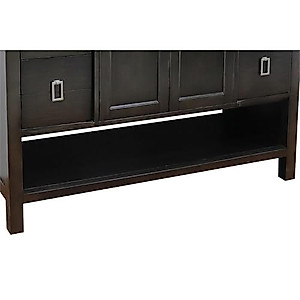 Bellaterra Home Monterey 49" Rectangle Sink Solid Wood Vanity in Brown/Gray Granite Stone