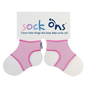 Sock Ons Clever Little Things That Keep Baby Socks On, Baby Pink, 0-6 Months