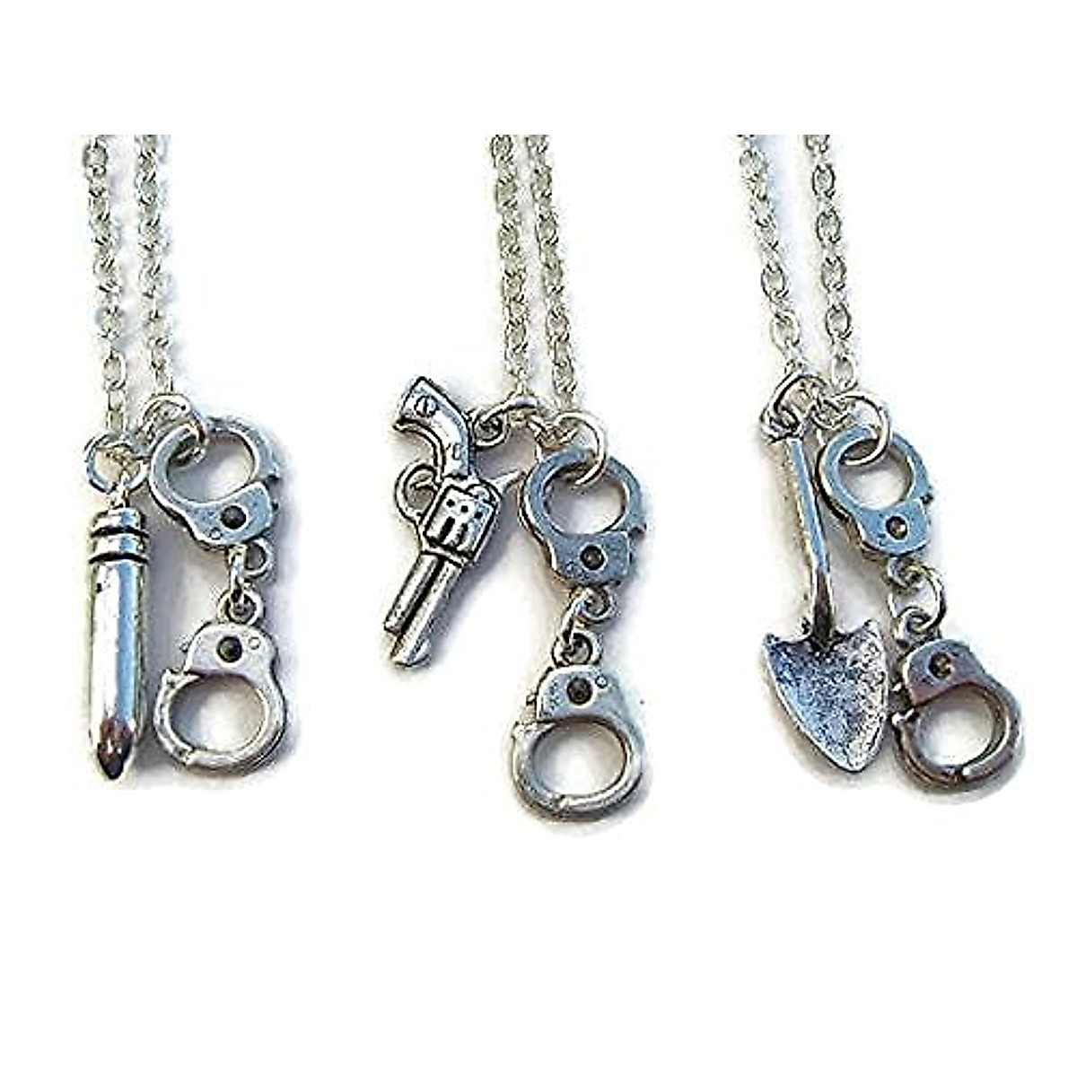 3 Partners In Crime Necklaces, Best Friends Set, Friendship Necklace