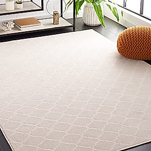 Safavieh Pattern and Solid Collection 5'3" x 7'6" Ivory PNS404A Non-Shedding Trellis Living Room Dining Bedroom Area Rug