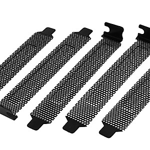 uxcell 5 Pieces PCI Slot Cover Black Hard Steel Dust Filter Blanking Plate with Screws, Vented PCI Slot Cover for Computer Cases