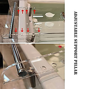 Acrylic Tub Caddy, Bathtub Tray Caddy, Tub Shelf with Handle and Adjustable Pillars, Tub Accessories for Bath,32.3" Lx7.9 Wx1.2 H,Clear