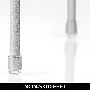 mDesign Large Raised Metal Kitchen Pantry Stacking Plate Organizer Storage Shelves, Cabinet Shelf Rack for Cupboard, Cabinet - Store Food, Dishes, Bowls, Mugs, Concerto Collection, 2 Pack, Silver