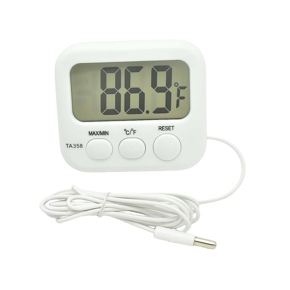 Bytiyar Small Digital Thermometer TA358 Celsius/Fahrenheit Temperature Indoor/Outdoor Meter Gauge with 5ft/1.5M Probe Sensor