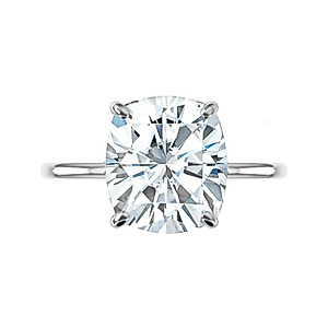 925 Sterling Silver Handmade 3.5 CT Cushion Cut VVS1 Colorless Moissanite Engagement Rings for Women Bridal Set Moissanite Wedding Rings for Gifts (7.5)
