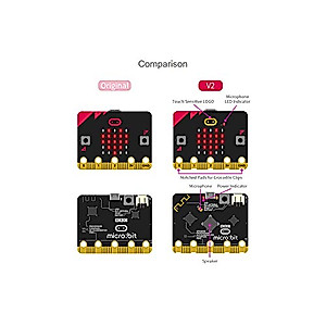 Waveshare BBC Micro:bit V2 Upgraded Processor Built-in Speaker and Microphone with Touch Sensitive Logo
