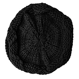 Lilax Knit Slouchy Oversized Soft Warm Winter Beanie Hat Black