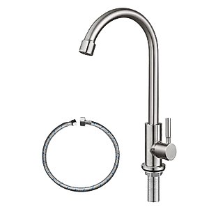 Cold Water Only Faucet SUS304 Stainless Steel Faucet for Kitchen Sink