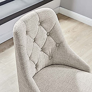 Modway Distinct Tufted Swivel Upholstered Office Chair, Black Beige 23 x 20.5 x 32