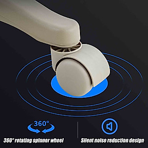 LWBLJX Round Roll Bar Stool with 360° Swivel Wheels, Medical Counter Beauty Salons Adjustable Chair, PU Leather and Stainless Steel Foot Pedals(Color:Green)