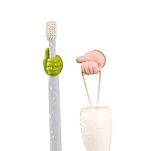 Funvalley Surperfect 12 Pcs Creative Silicone Thumb Wall Hook Multi-Function Self Adhesive Thumb Clips Durable Finger Hooks Wall for Refrigerator Door Bathroom Wall Storage (Color Random Delivery)