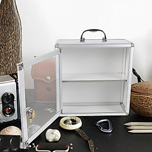 Healeved Box Box Medicine Equipment Medicine Case Visible Locking Case Wall Hanging Medicine Container Community Supplies Community Accessories Storage Box Wall-Mounted Metal