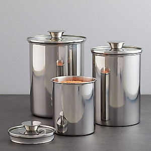 Amazon Basics 3-Piece Stainless Steel Canister Set